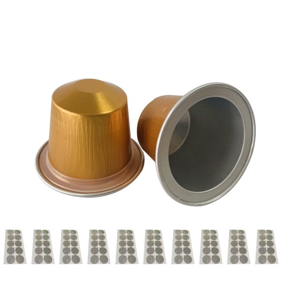 100 Pcs Empty Aluminum-Foil Coffee With Lids Coffeeware Coffee Pods ...