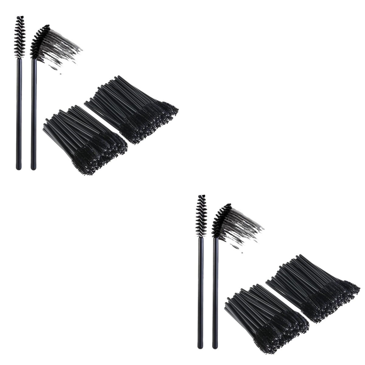 100 Pcs Eye Lash Makeup Brush Black Mascara Wands Spoolie for Eyelashes ...