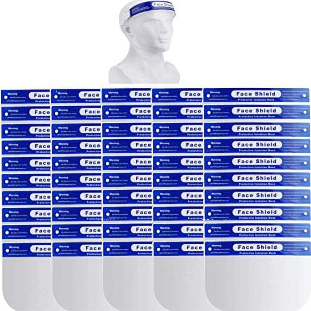 100 Pcs Face Shield, Pet Plastic Safety Face Shield Adjustable ...