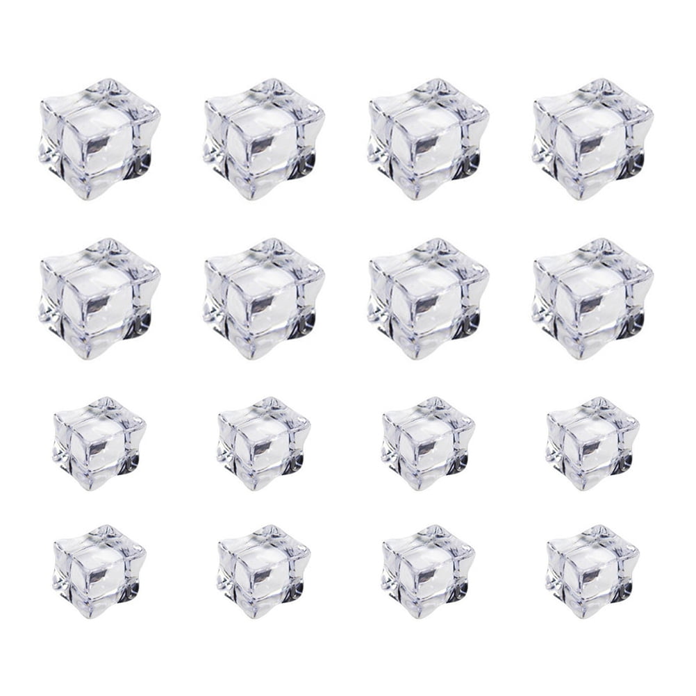 100 Pcs Fake Ice Cubes Acrylic Ice Cubes Clear Artificial Ice Cube ...