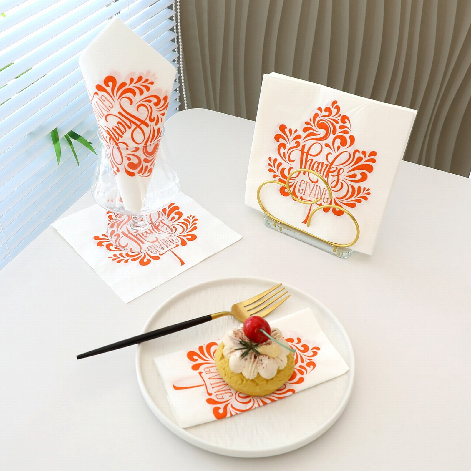 100 Pcs Fall Napkins,Fall Disposable Paper Decorative Guest Napkins ...