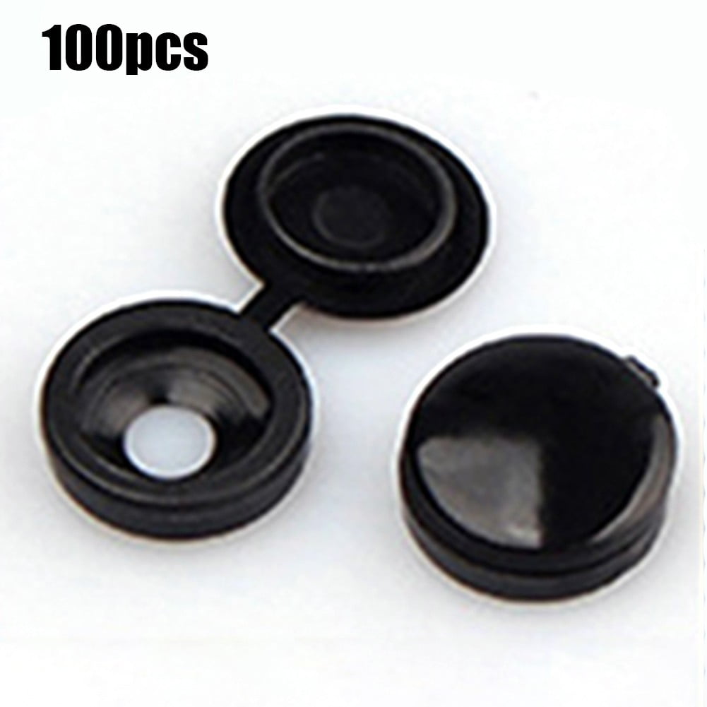 100 Pcs Fixing Hinged Plastic Screw Cover Button Nuts Bolts Decorative ...