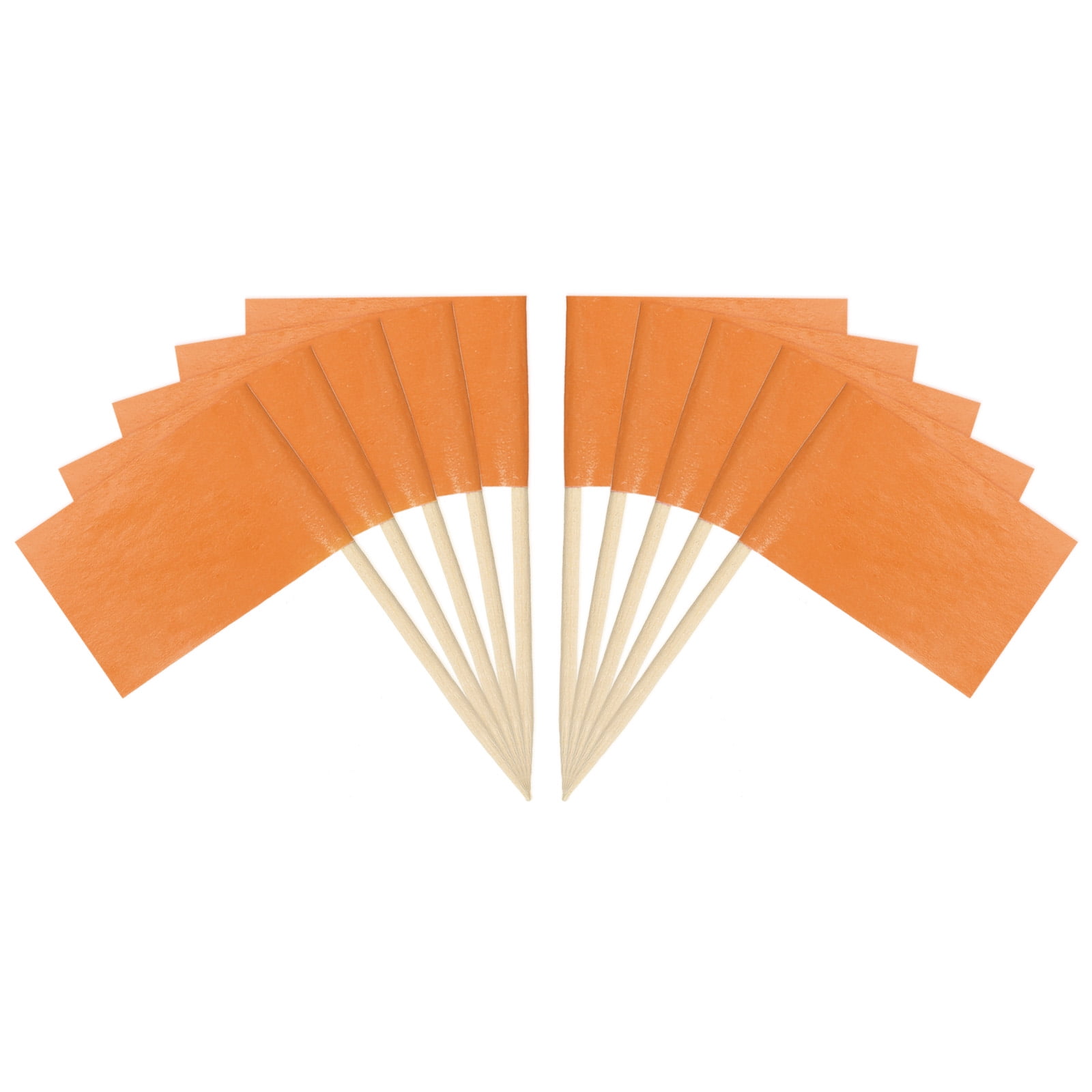 100 Pcs Flag Toothpicks Cheese Markers Colored Cake Toppers Orange ...