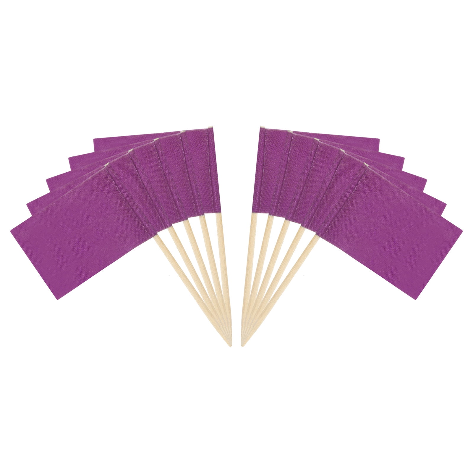 100 Pcs Flag Toothpicks Cheese Markers Colored Cake Toppers Purple ...