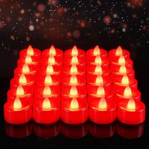 100 Pcs Flickering Flameless Tea Lights Battery Operated 200+ Hours ...