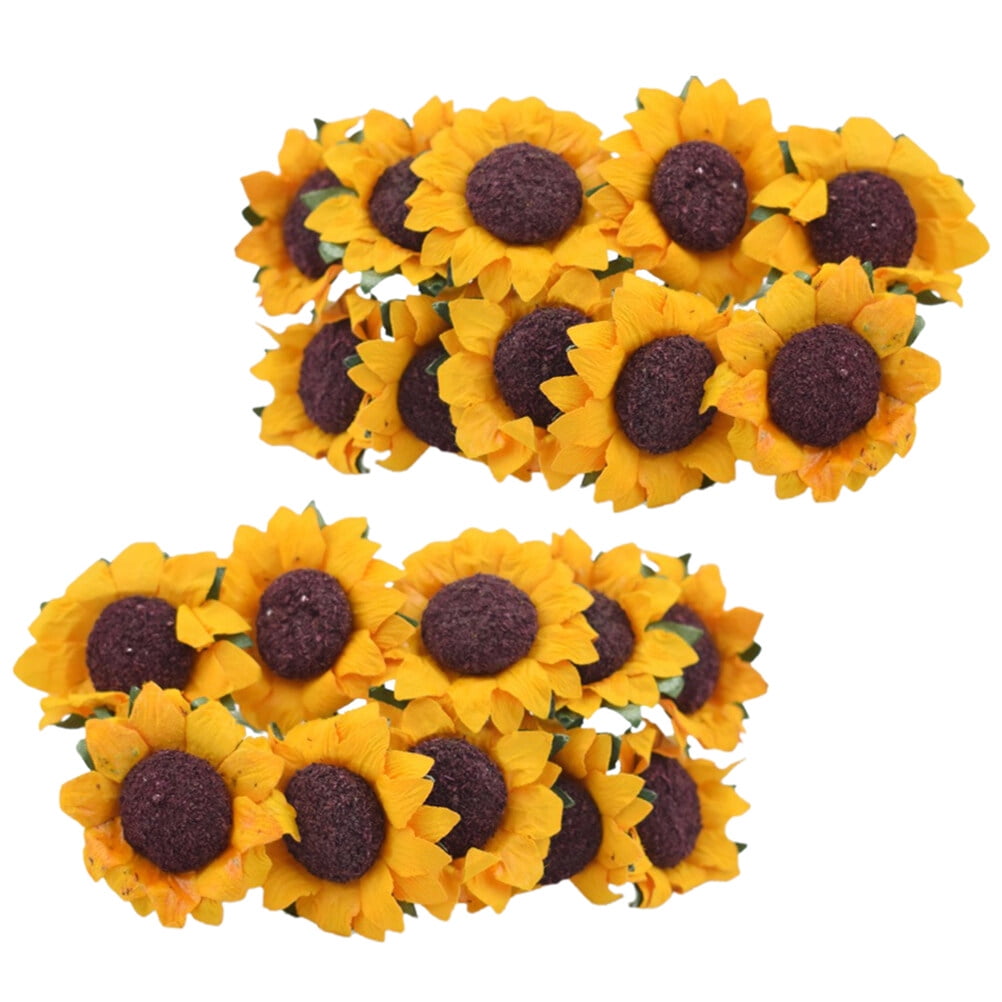 100 Pcs Flower Party Decor Real Looking Artificial Flowers Sunflowers ...