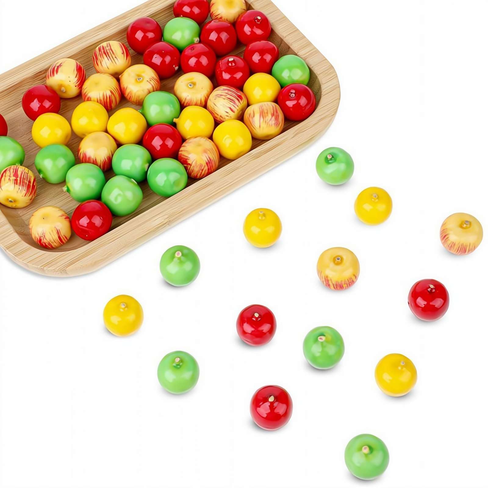 100 Pcs Foam Apples, Artificial Lifelike Mix Mini Artificial Apple ...