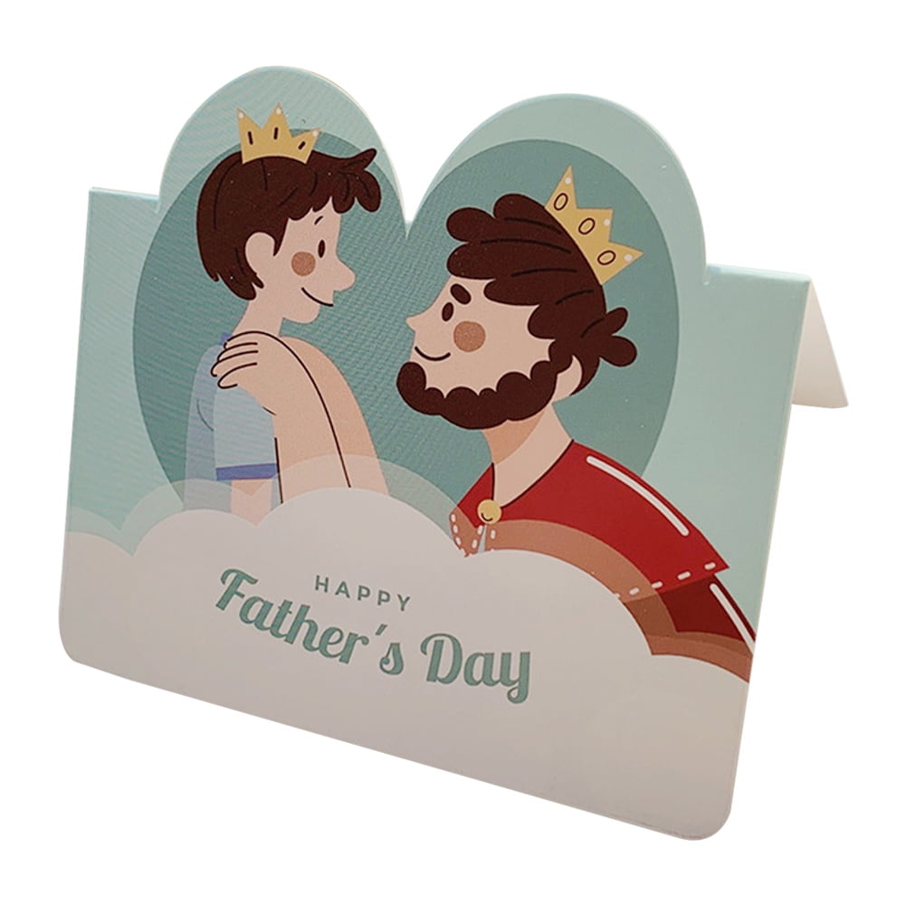 100 Pcs Foldable Father's Day Heart Greeting Cards Happy Father's Day ...