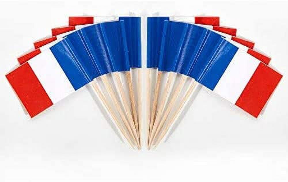 100 Pcs France Flag French Toothpick Flags, Small Mini Stick Cupcake ...