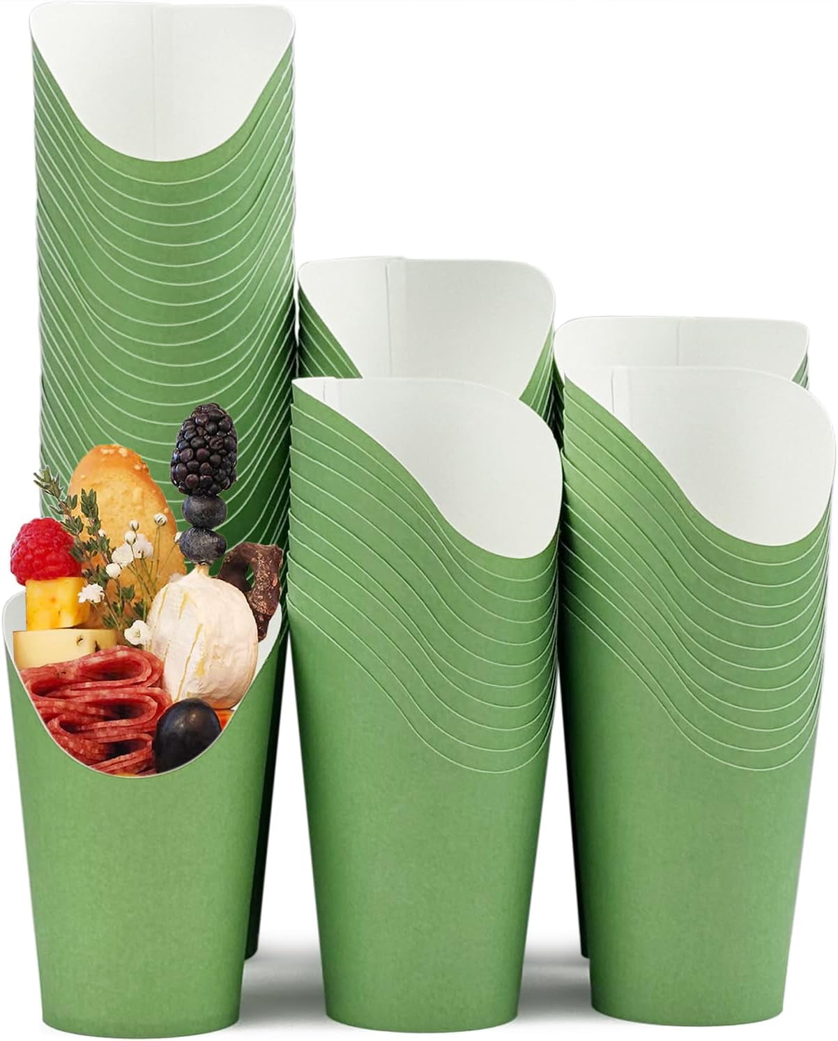100 Pcs French Fries Holder, 12oz Disposable Paper French Fry Cups ...