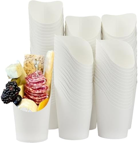 100 Pcs French Fries Holder, 14oz Disposable Paper French Fry Cups ...