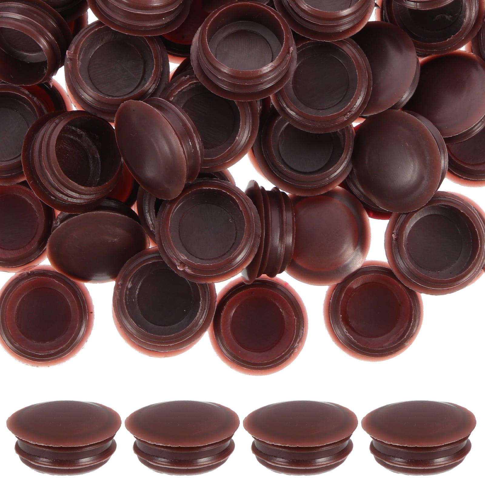 100 Pcs Furniture Plugs Plastic Holes Decorative Buttons Screw Covers ...