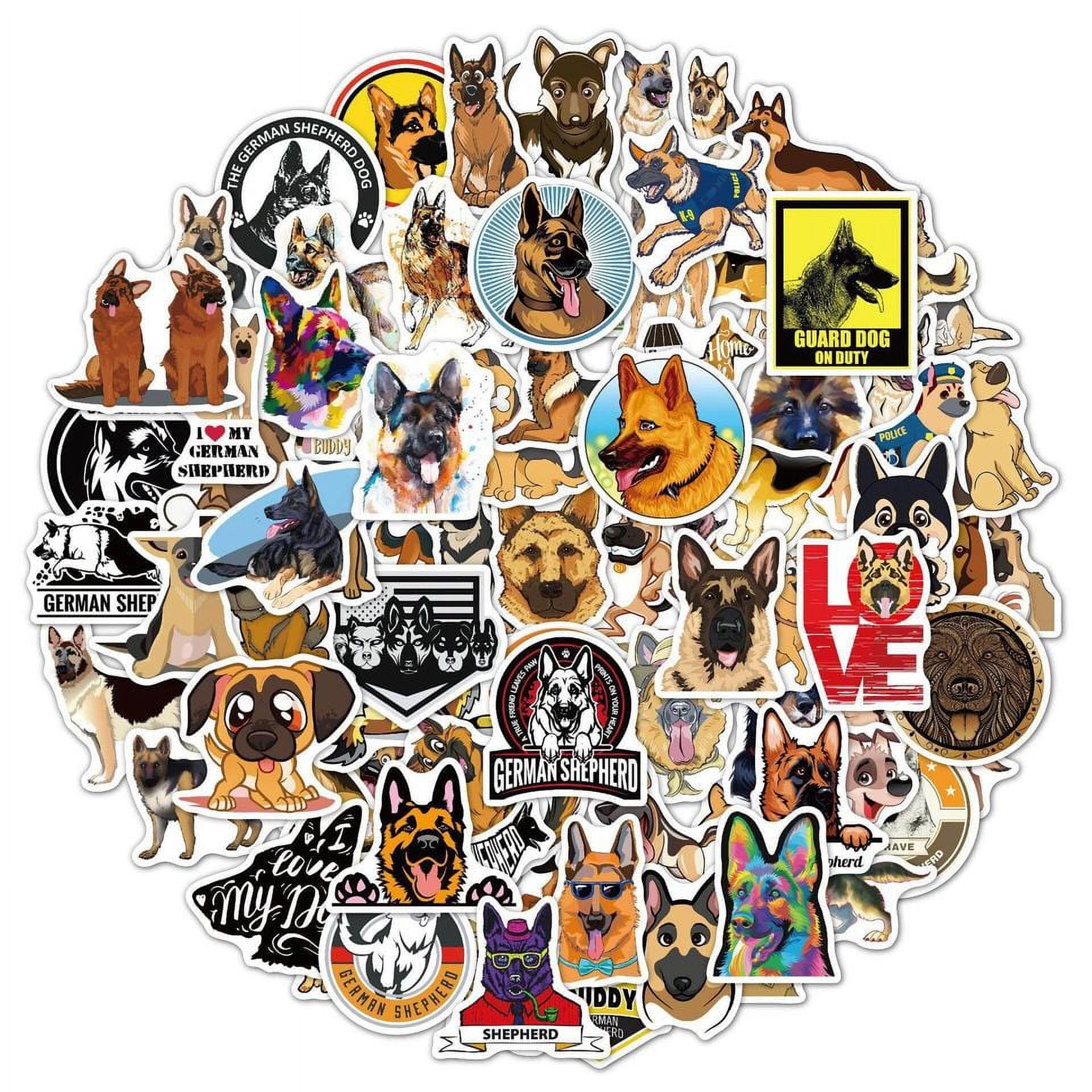 100 Pcs German Shepherd Dog Stickers Huntaway Waterproof Vinyl Stickers ...