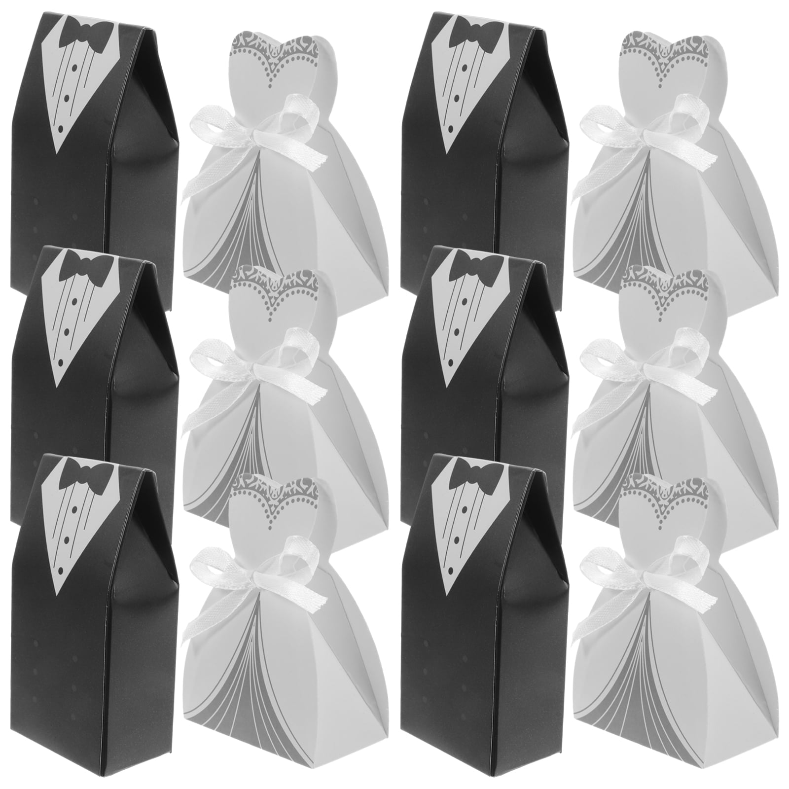 100 Pcs Gift Boxes for Wedding Dress Tuxedo Candy Chocolate Rustic ...