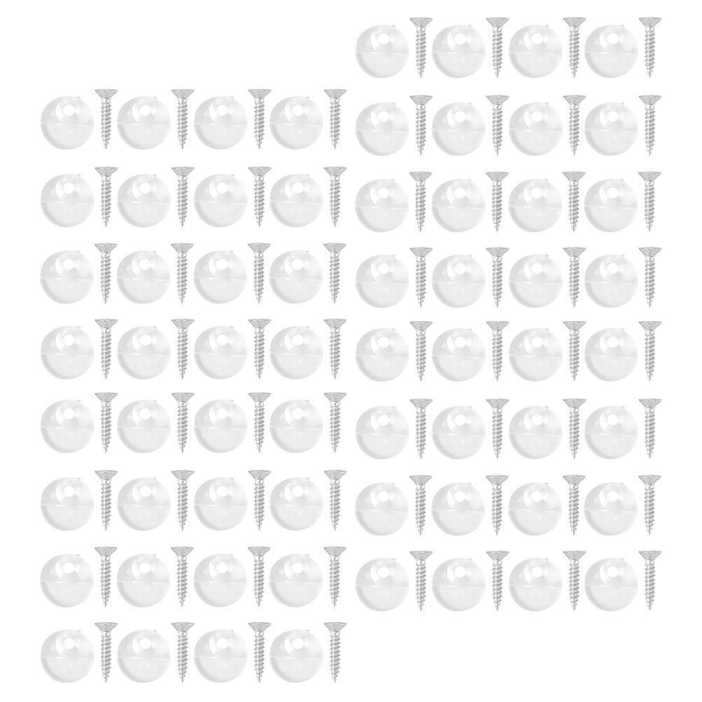 100 Pcs Glass Bracket Coat Hanger Wall Mount Mirrors Plastic Retainer ...