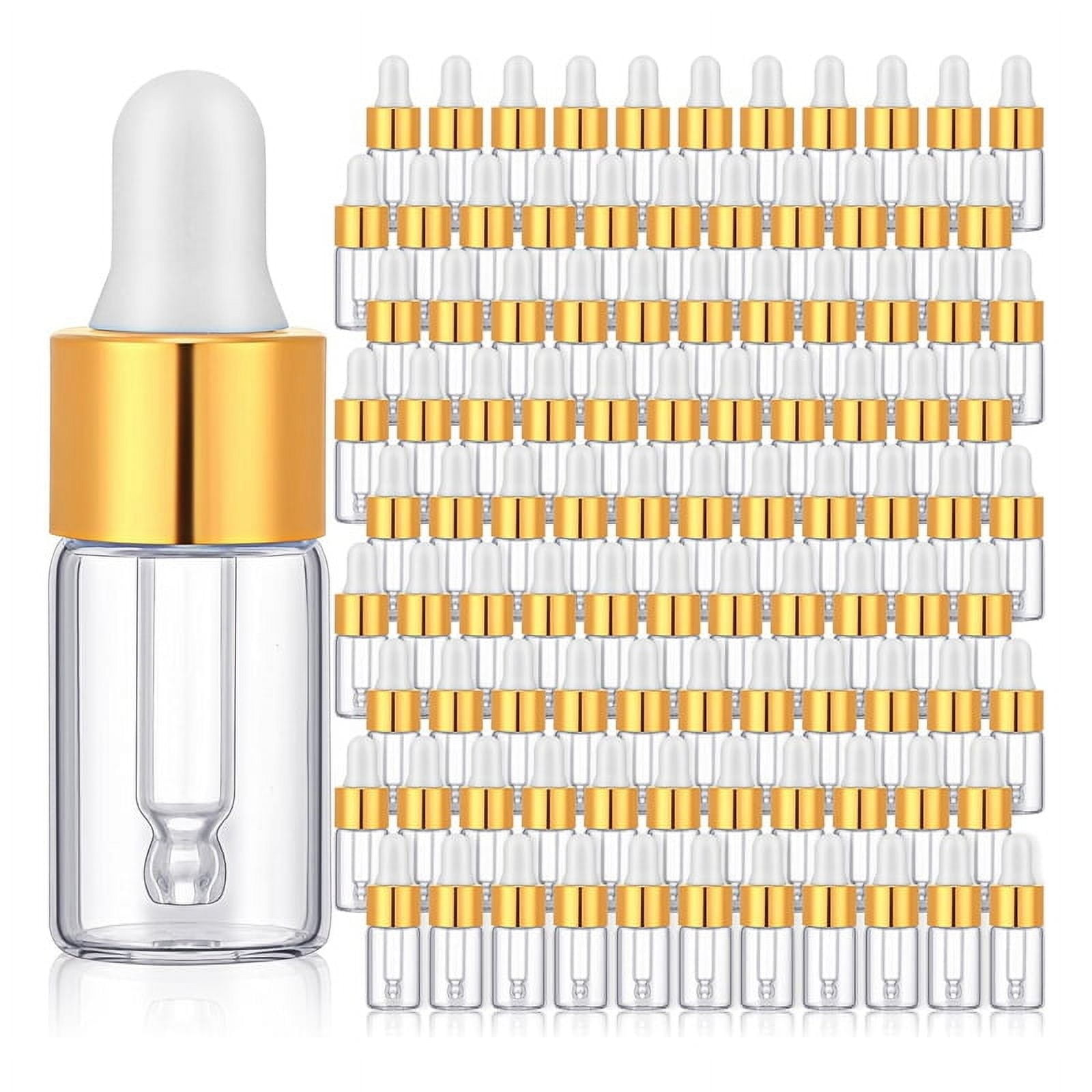 100 Pcs Glass Dropping Bottles Mini Essential Oil Dropper Bottles Empty Sample Vials with Cap ...