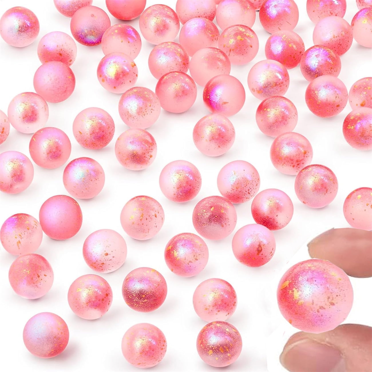 100 Pcs Glass Marbles Bulk,Happon Round Glass Marbles 0.39 inch Glass ...