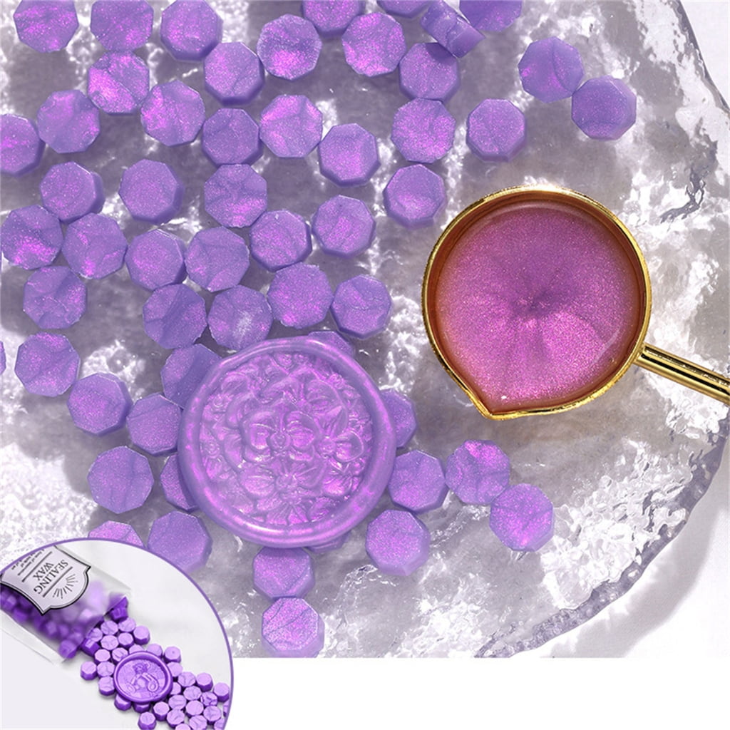 100 Pcs Glitter Wax Seal Beads Octagons Sealing Wax Bead for Card ...