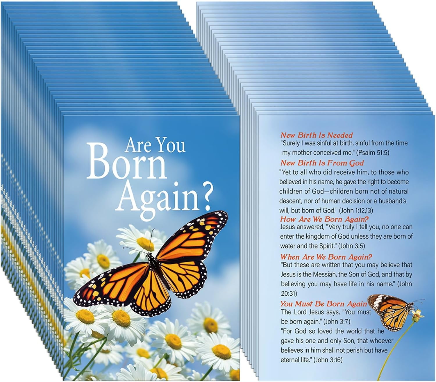 100 Pcs Gospel Tract Card Salvation Cards Pocket Holy Postcard Prayer ...