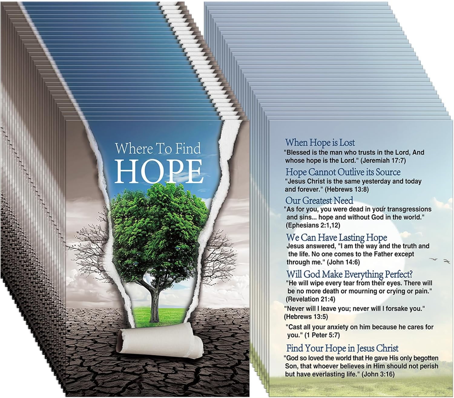 100 Pcs Gospel Tract Card Salvation Cards Pocket Holy Postcard Prayer ...