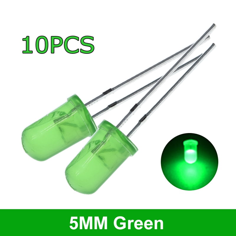 100 Pcs Green 5mm LED Light Diodes, LED Circuit Assorted Kit for ...