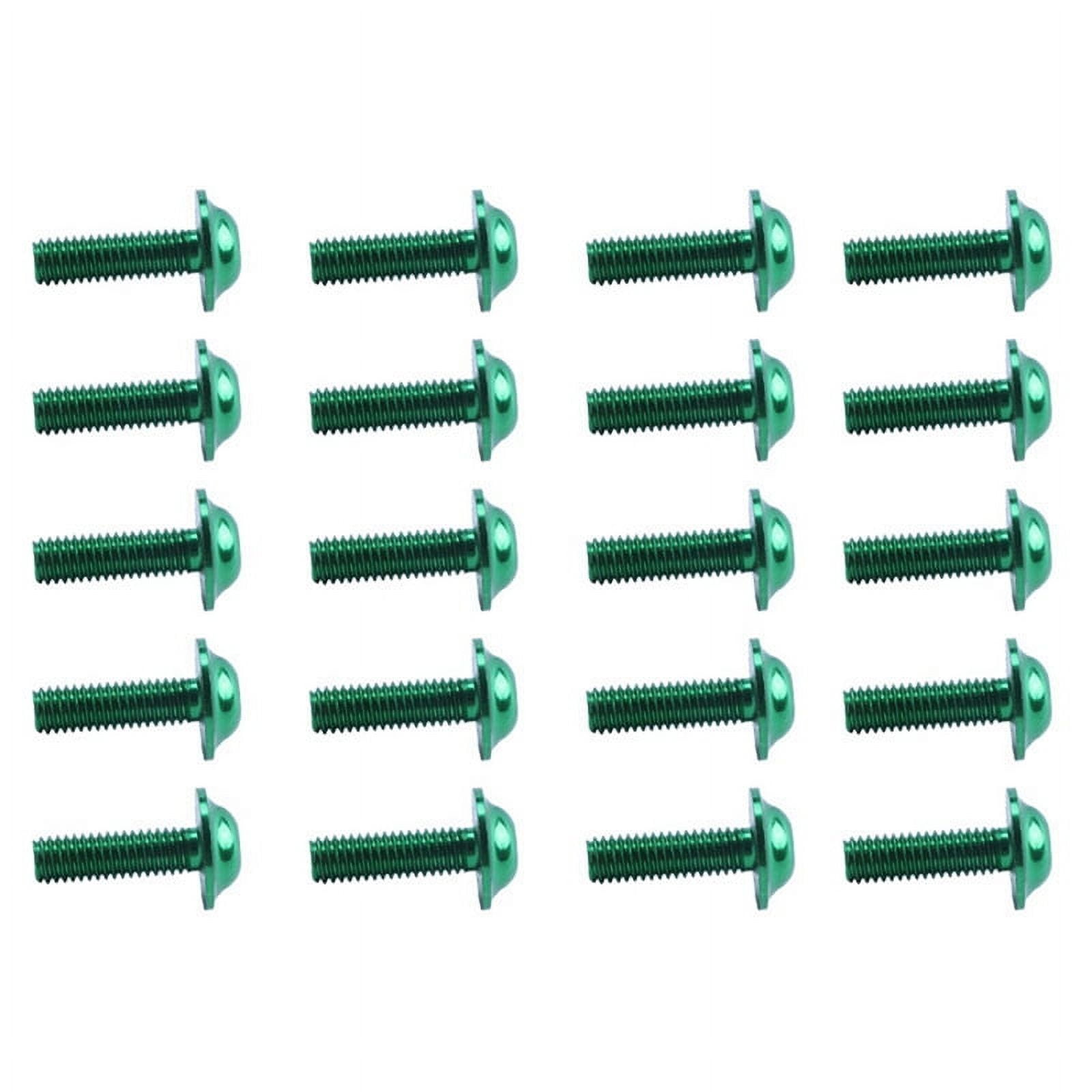 100 Pcs Green Aluminum Alloy Motorcycle Hexagonal Bolts Screws M6 ...