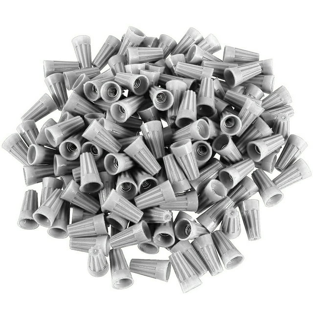 100 Pcs Grey 8x15mm Electrical Wire Connectors Screw Terminals - Twist ...