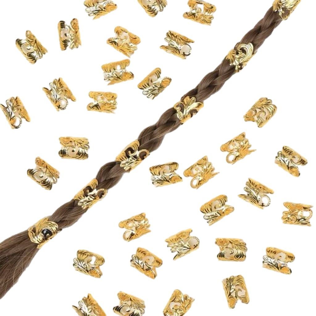 100 Pcs Hair Beads Loose Coil Hair Rings Dreadlock Bead Hair Jewelry ...