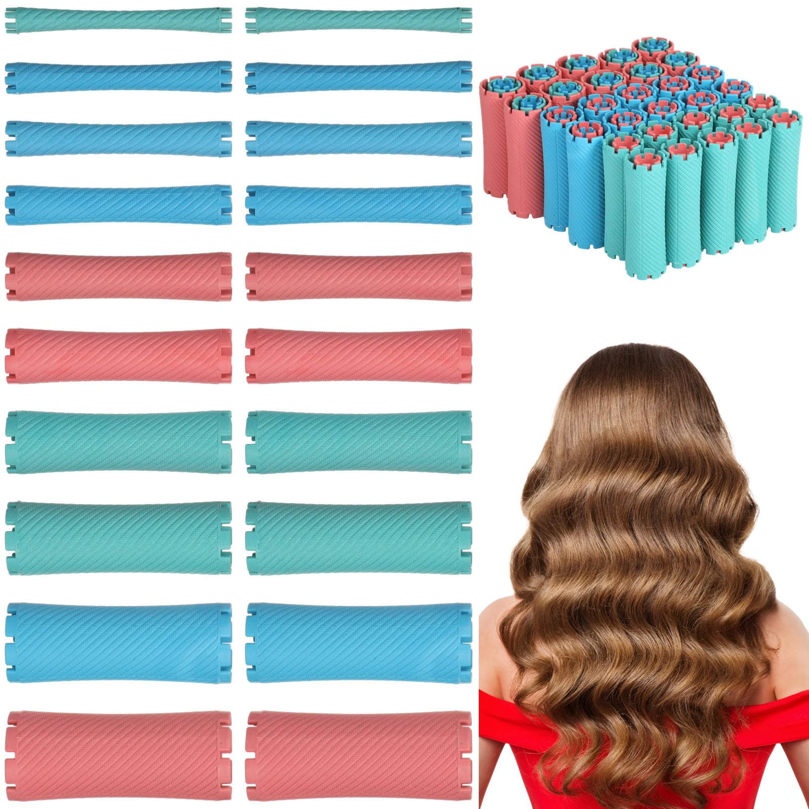 100 Pcs Hair Perm Rods Set, Cold Wave Perm Rods, 10 Sizes Salon ...