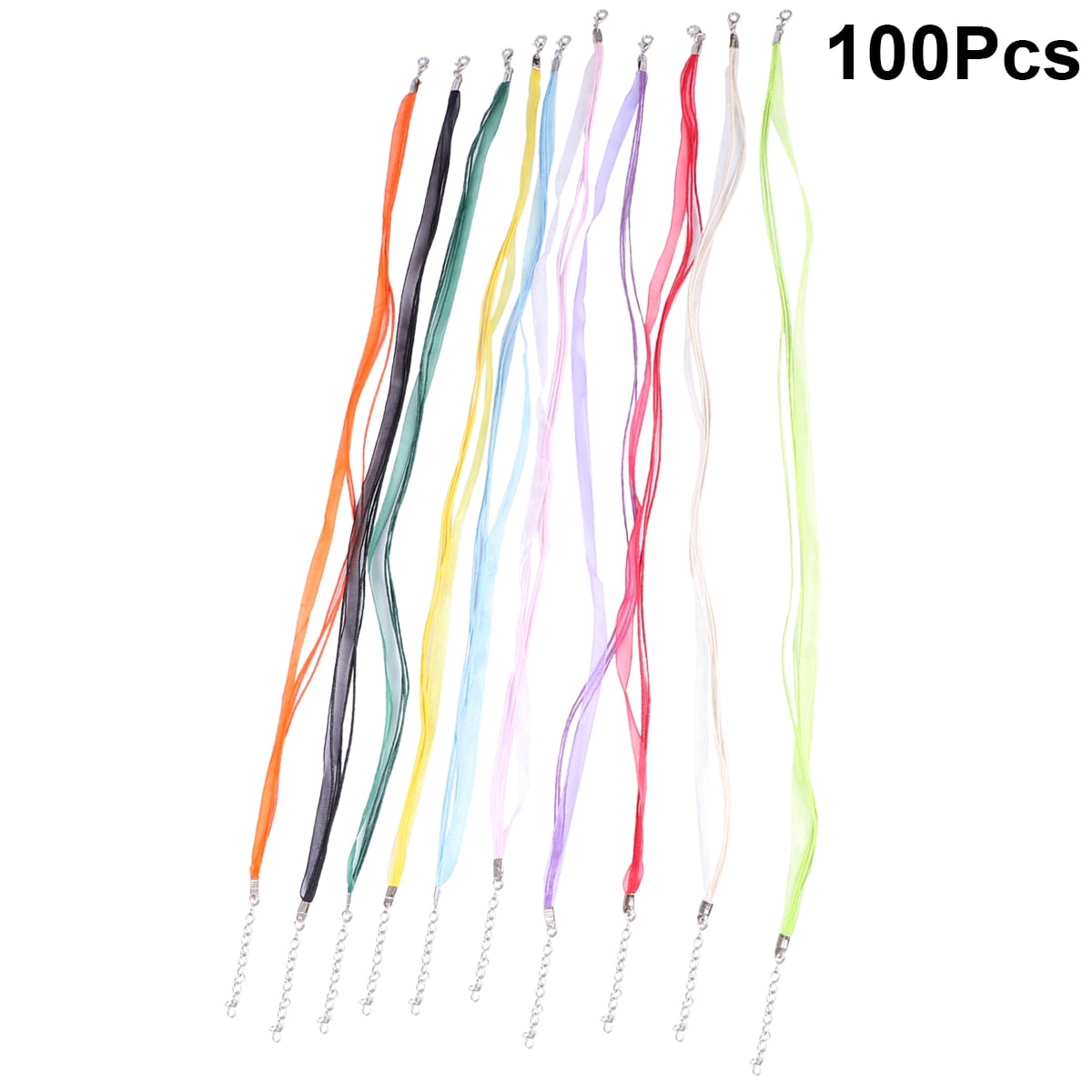 100 Pcs Hanging Basket Hook Ribbon Necklace Cord Chiffon Organza ...