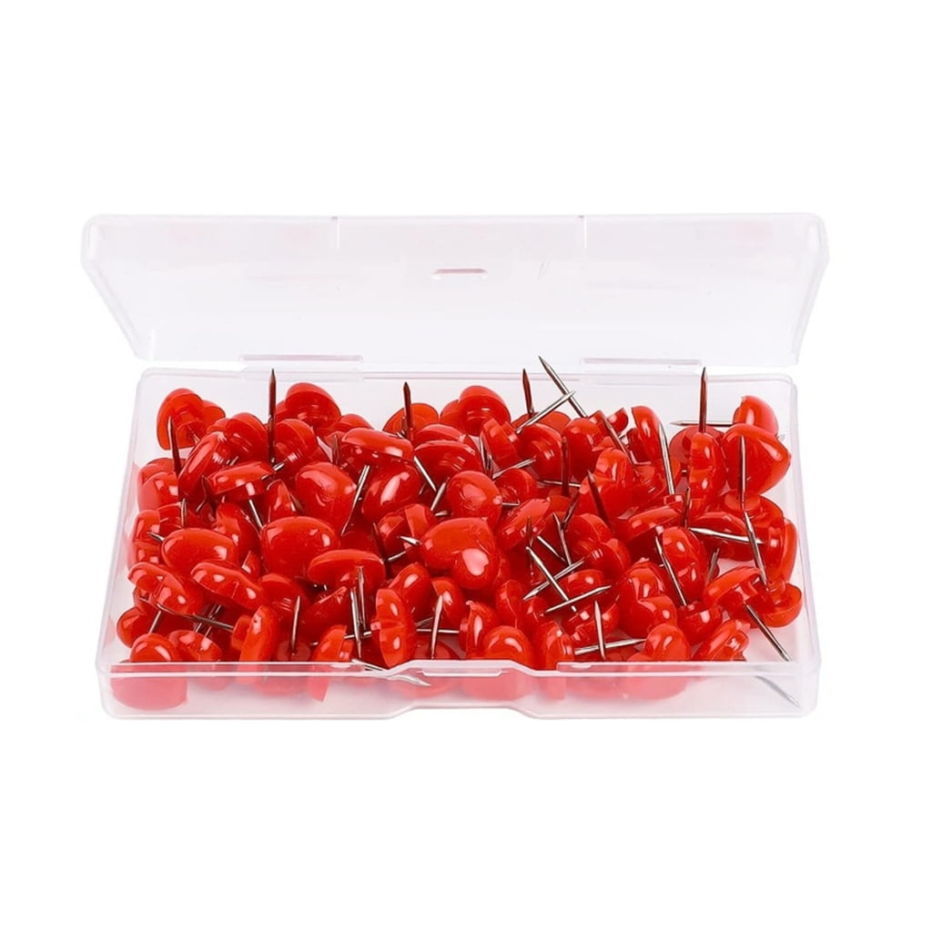 100 Pcs Heart Push Pins Thumb Tacks Map Tacks Poster Pins for Cork ...