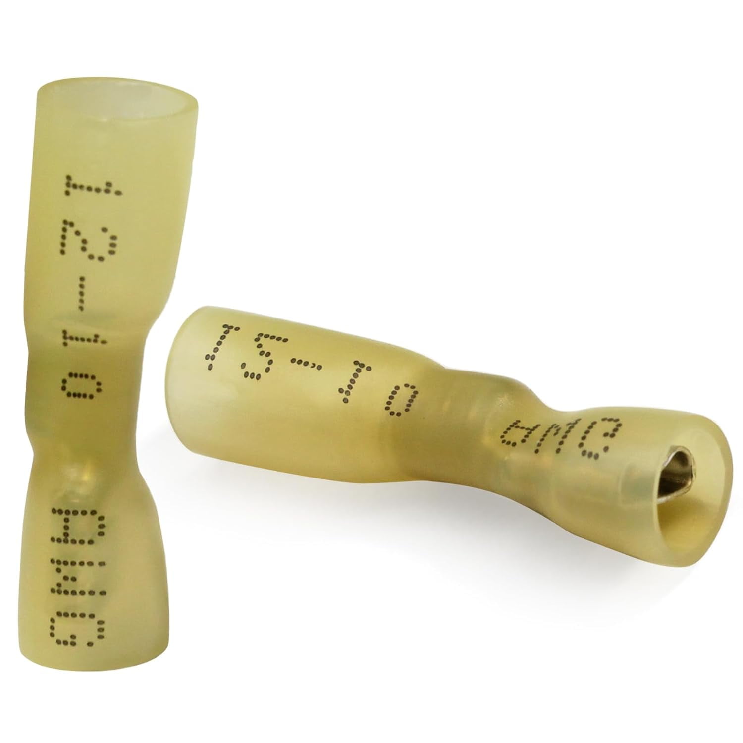 100 Pcs Heat Shrink Female Spade Connectors, Yellow 12-10 AWG Quick ...