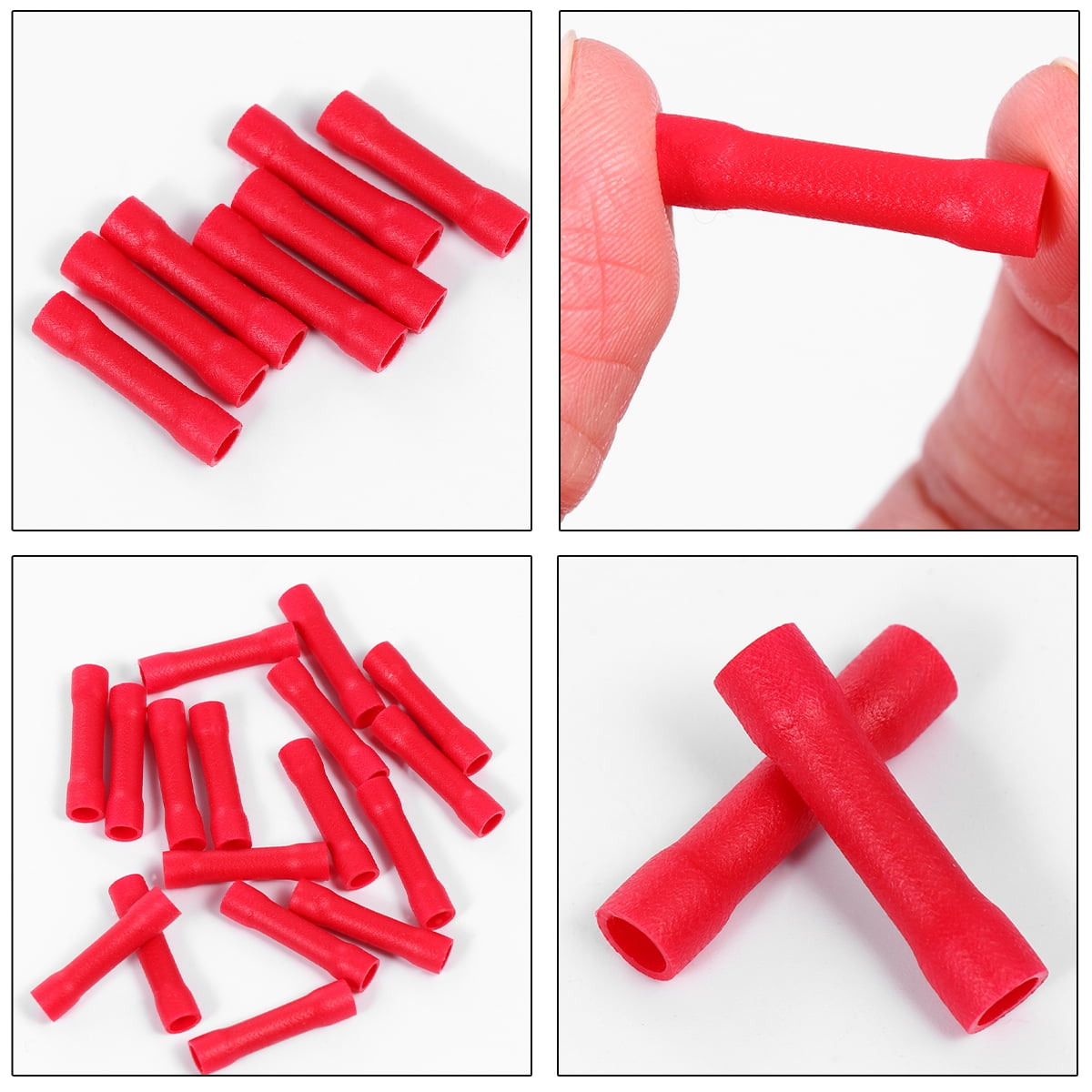 100 Pcs Heat Shrinkable Wire Terminals Fuse Electrical Man Red ...