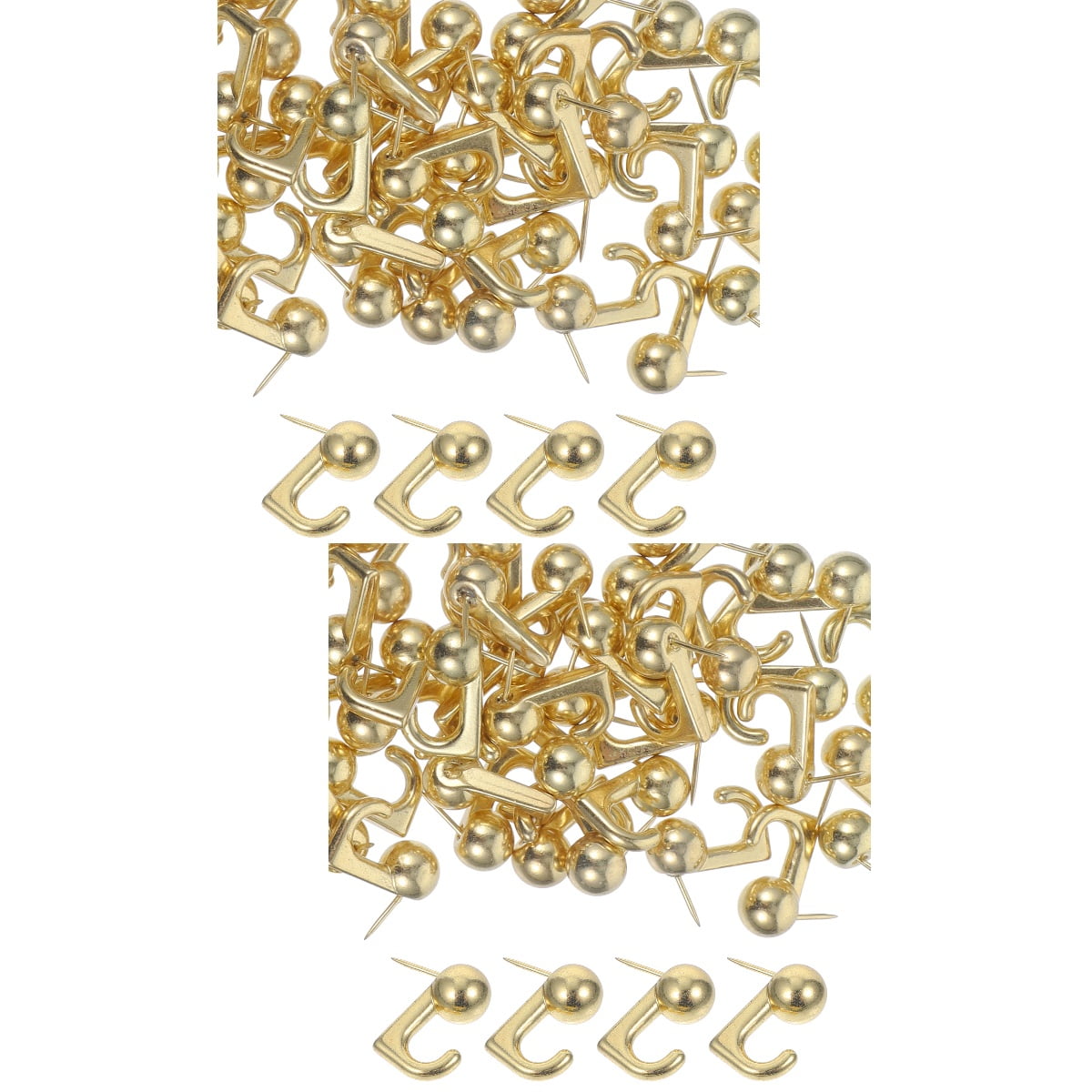 Eease 100 pcs Metal Push Pin Hooks Wall Picture Hangers Cork Board ...