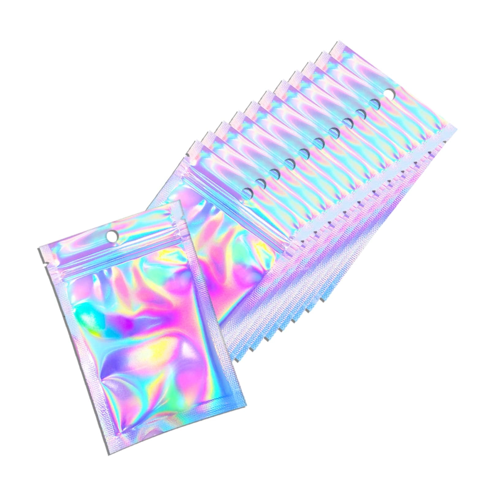 100 Pcs Holographic Resealable AIF9 Packaging Bags for Small Business ...