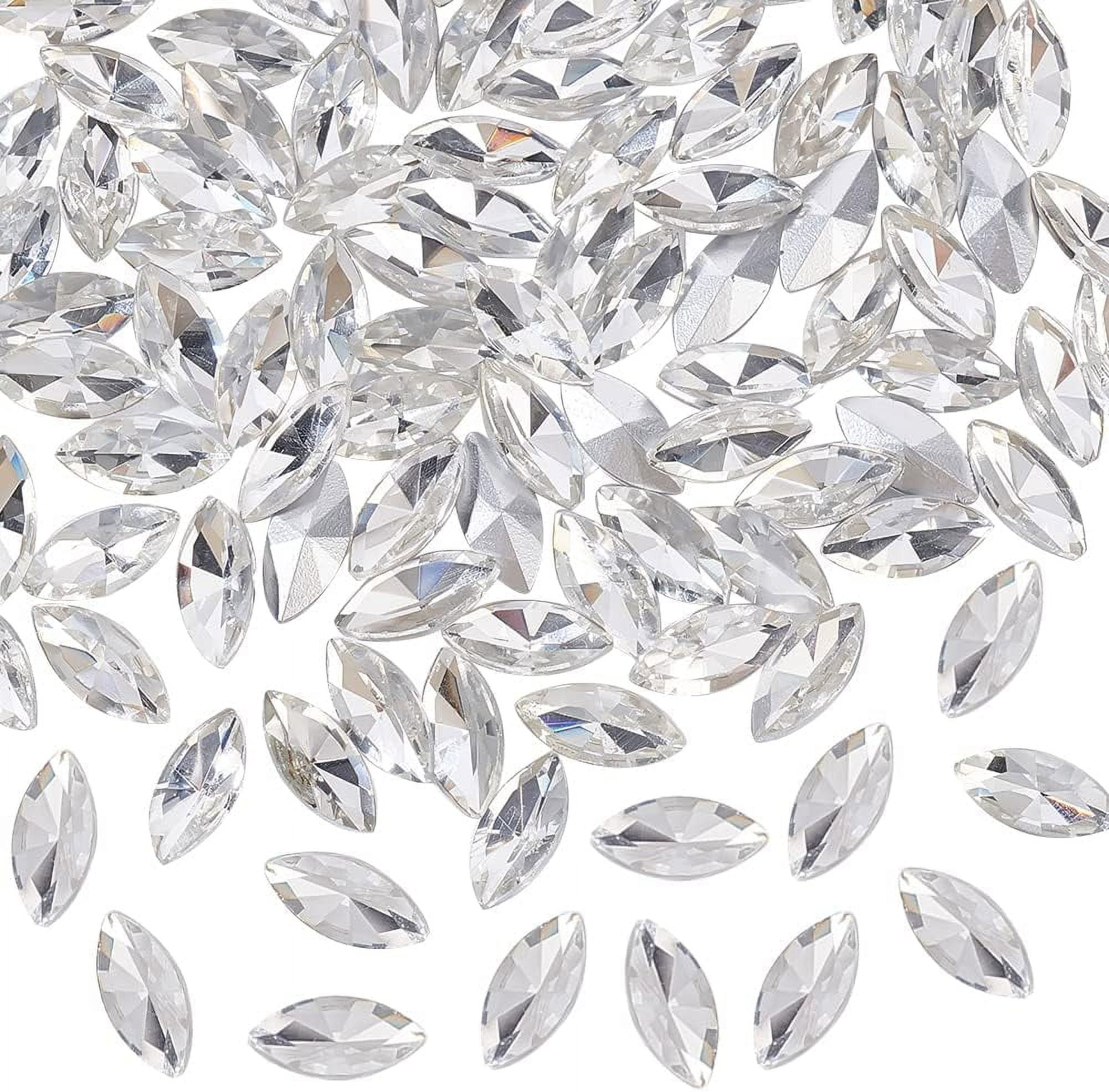 100 Pcs Horse Eye Glass Rhinestones Gems Pointed Back Rhinestone 0.6x0 ...