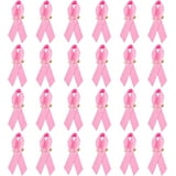 100 Pcs HotPink Ribbons Satin Pins Breast Cancer Awareness Lapel Pins ...