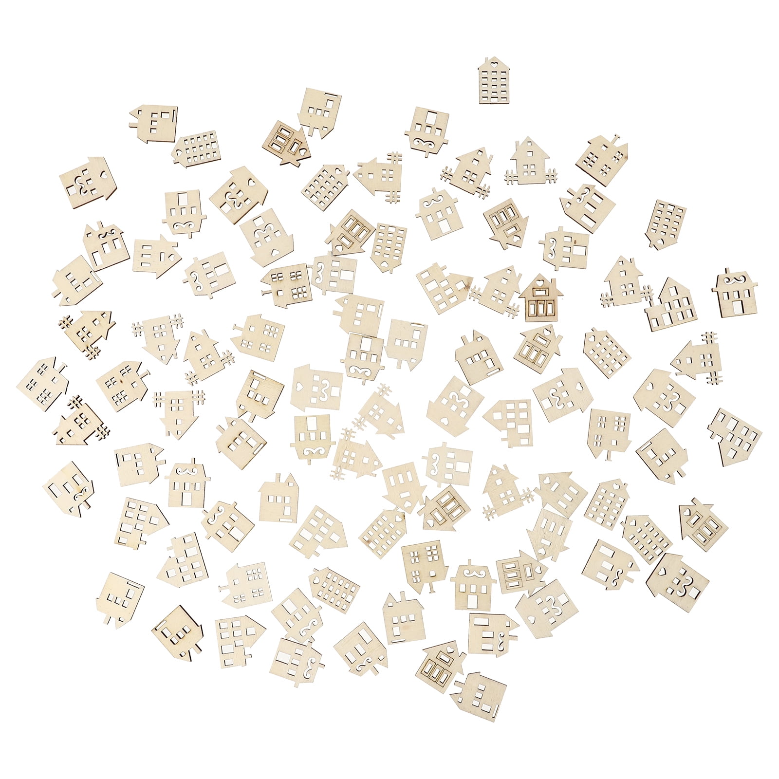 100 Pcs Wooden Doodle Chips for Kids Art and Craft Supplies, Creative ...