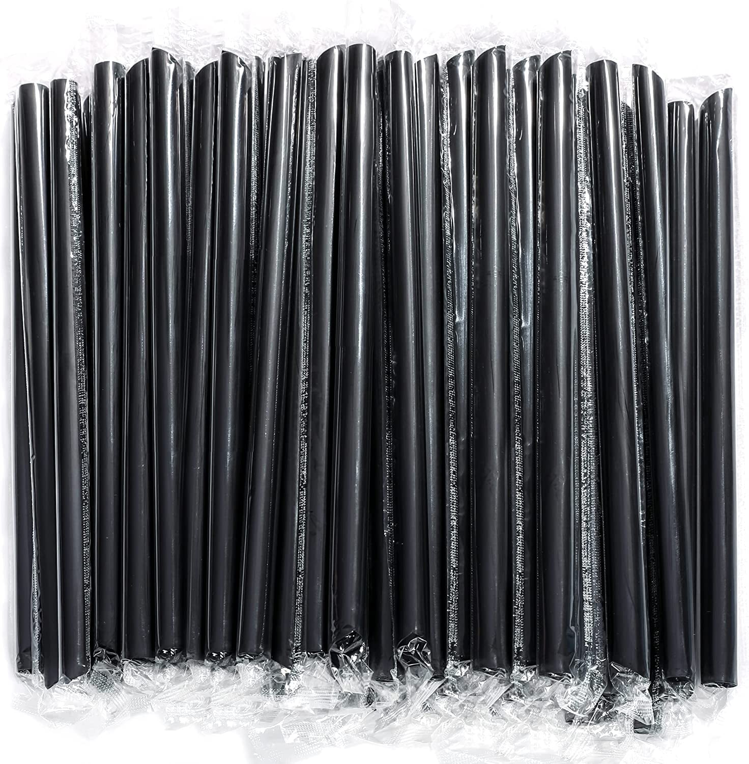 100 Pcs Individually Packaged Pointed Jumbo Smoothie Straws,Disposable ...