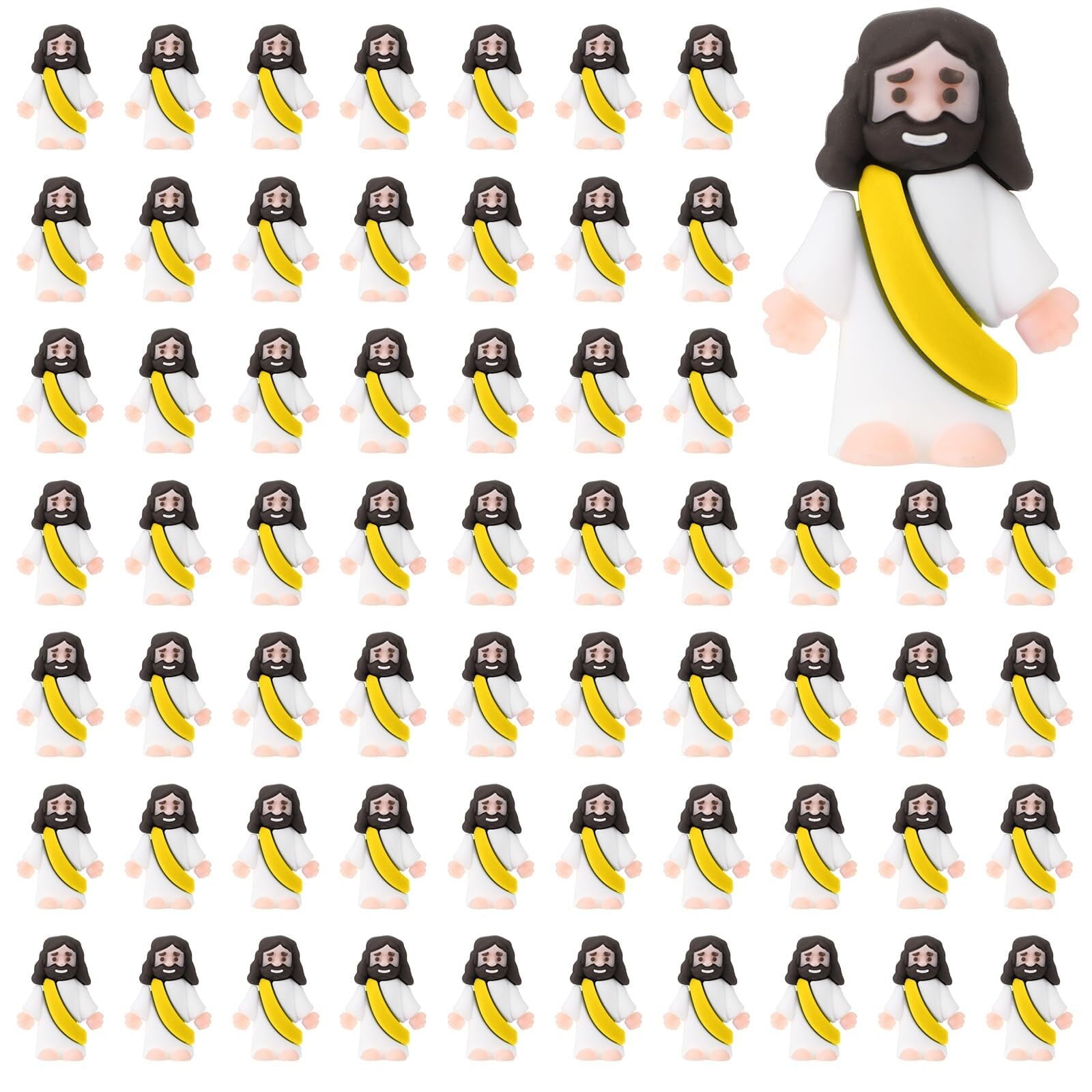 100 Pcs Jesus Toys Original Design Mini Rubber Little Jesus Figurine to ...