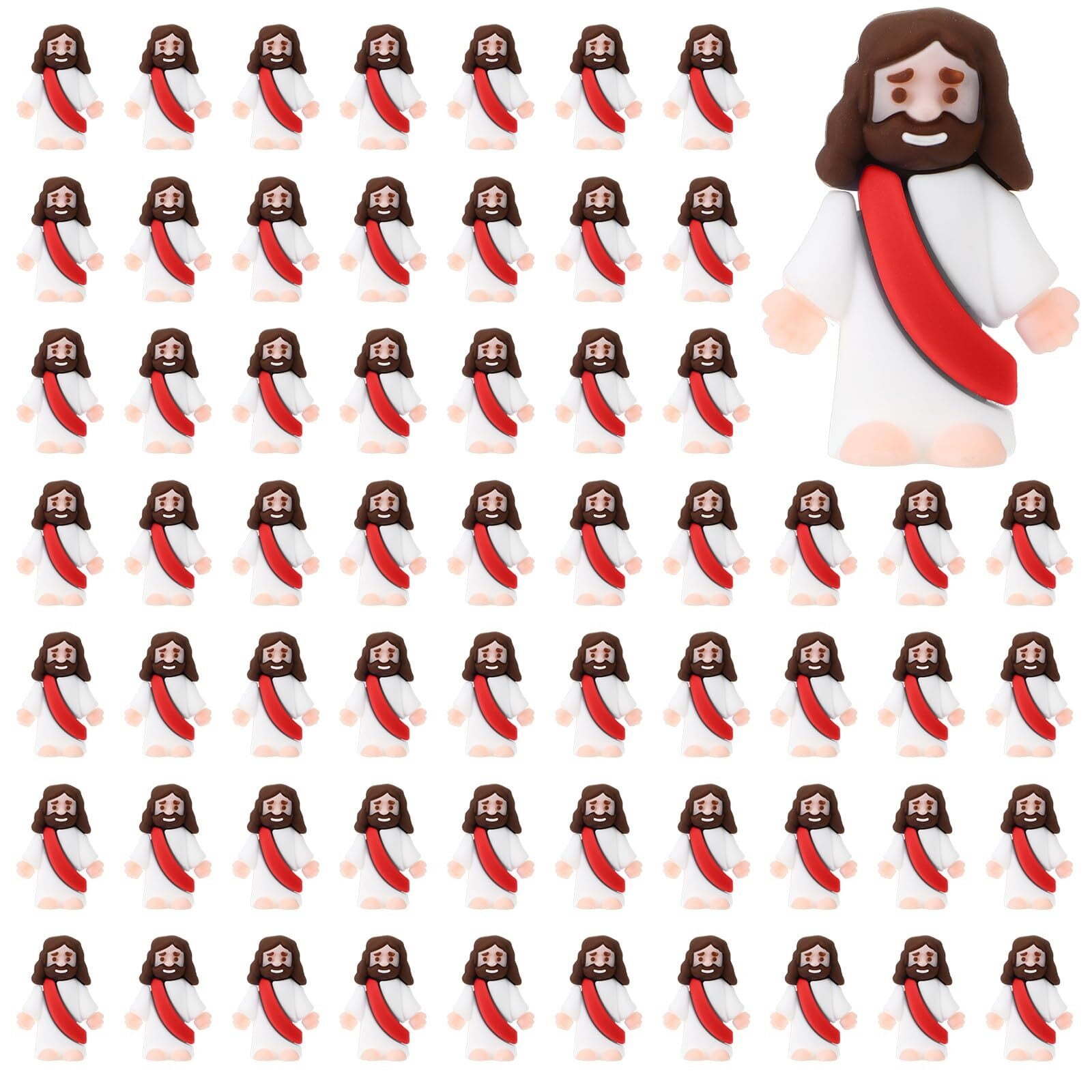 100 Pcs Jesus Toys Original Design Mini Rubber Little Jesus Figurine to ...