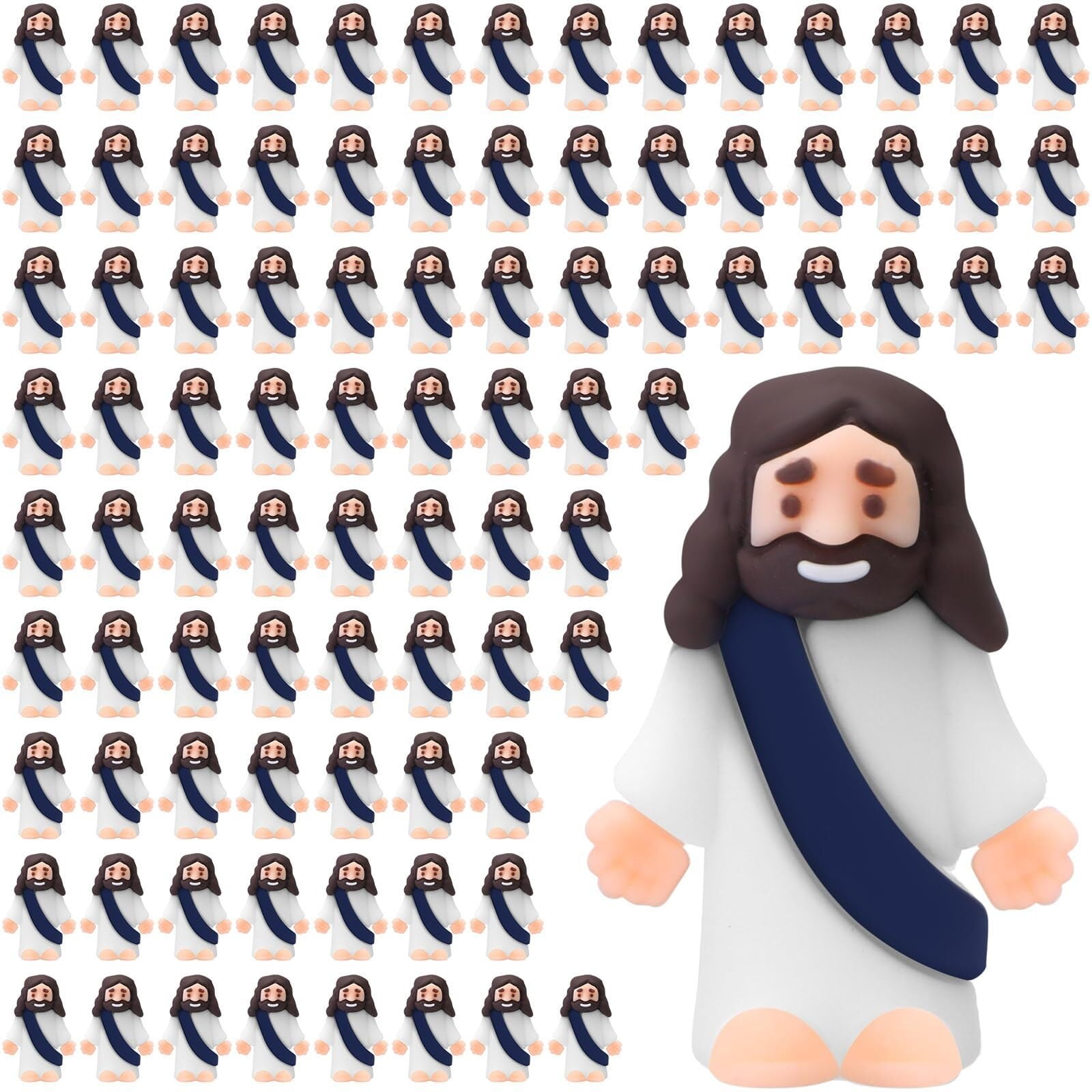 100 Pcs Jesus Toys Original Design Mini Rubber Little Jesus Figurine to ...