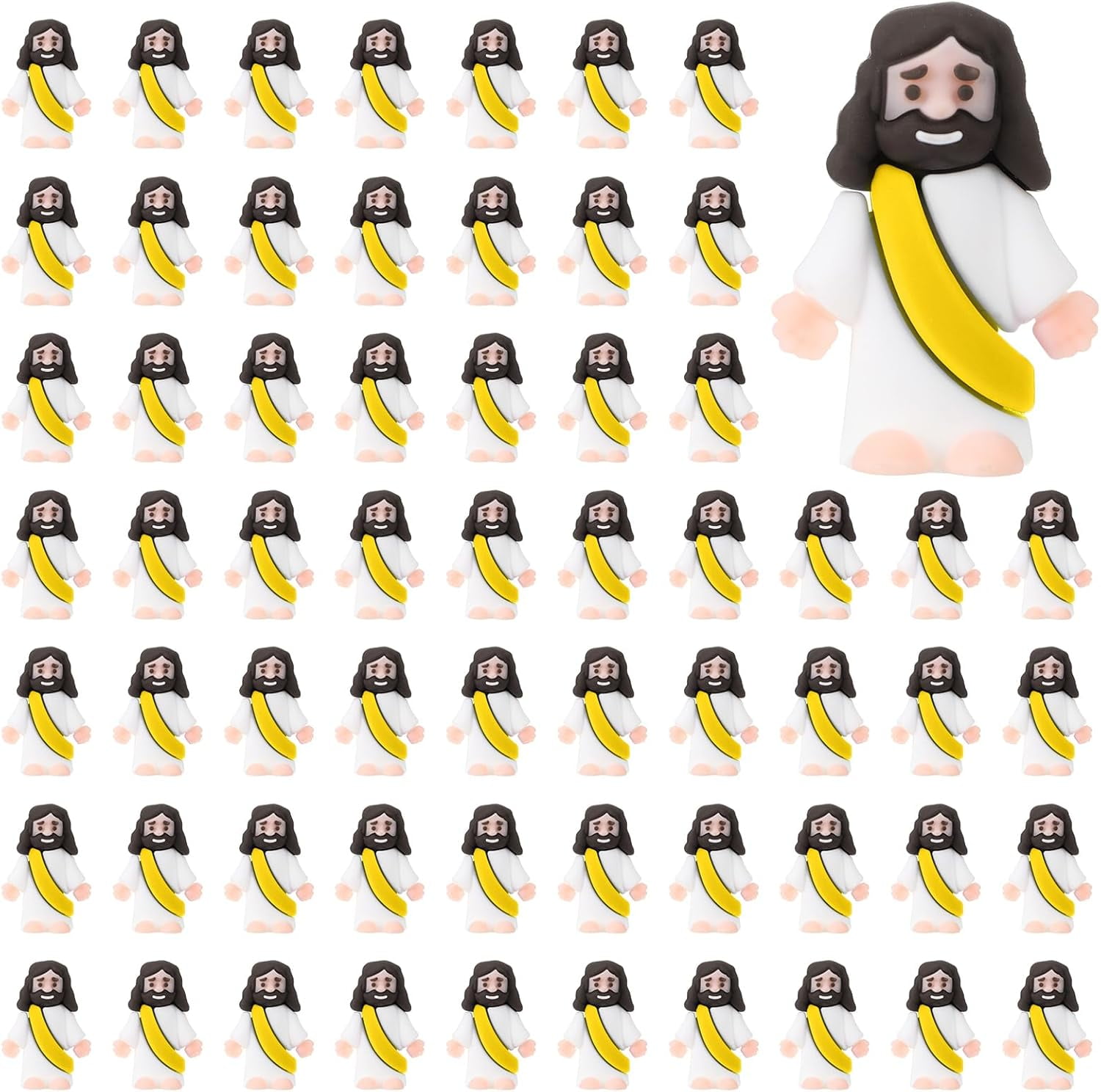 100 Pcs Jesus Toys Original Design Mini Rubber Little Jesus Figurine to ...