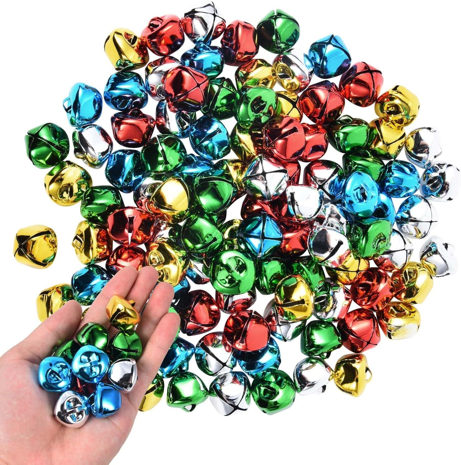 100 Pcs Jingle Bells Bulk, 1 Inch Craft Bells for DIY Christmas Home ...