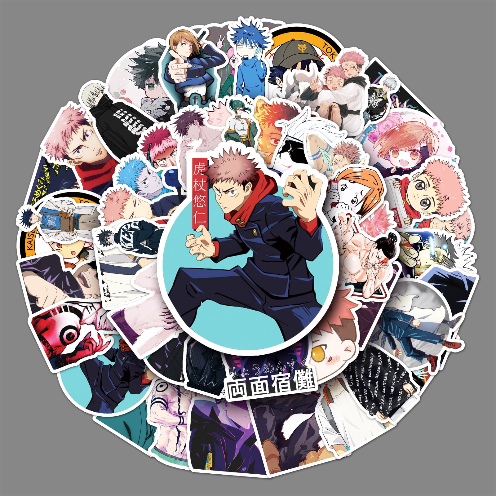 100 Pcs Jujutsu Kaisen Anime Stickers Cartoon Waterproof Stickers for ...