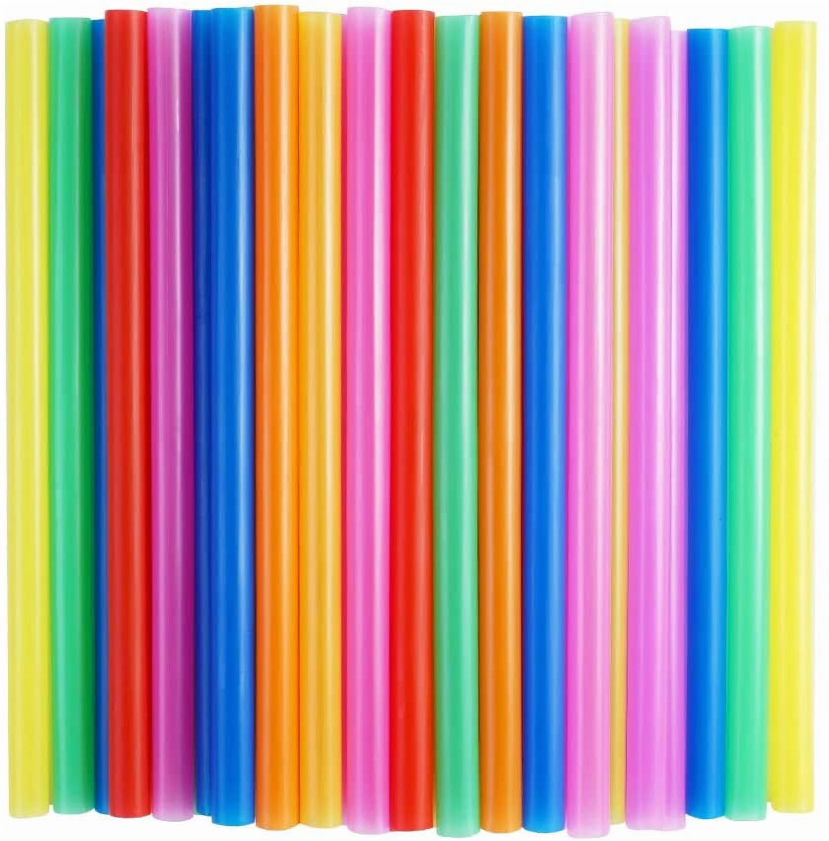 100 Pcs Jumbo Smoothie Straws,Colorful Disposable Wide-mouthed Large ...