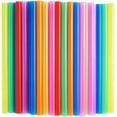 100 Pcs Jumbo Smoothie Straws,Colorful Disposable Wide-mouthed Large ...