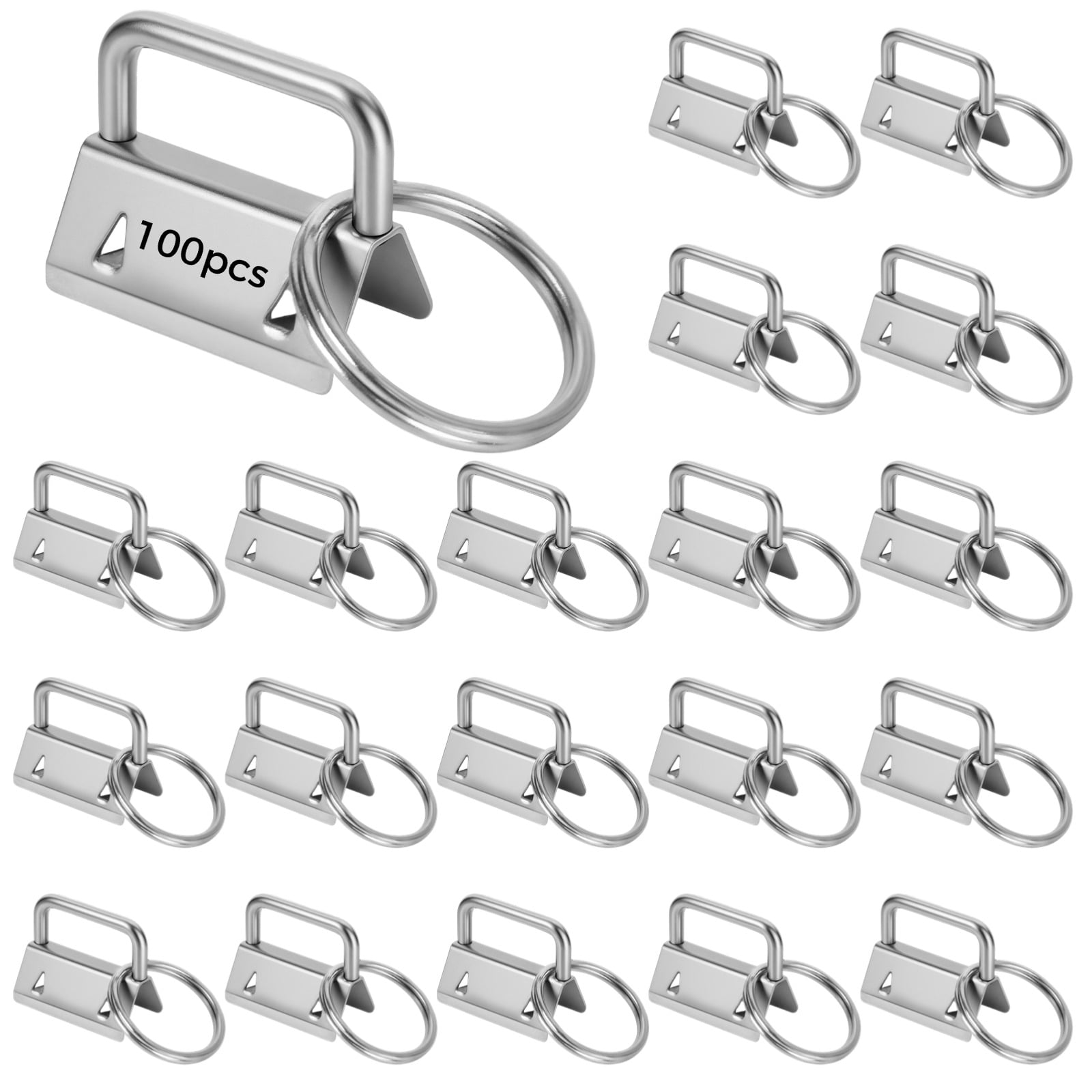 100 Pcs Key Fob Hardware, 1 Inch Metal Key Chain Wristlet Hardware with ...