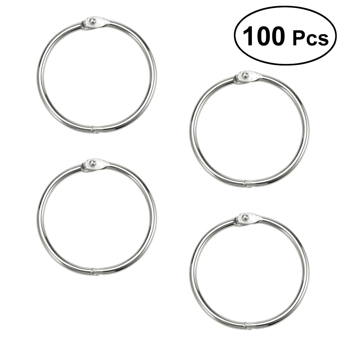100 Pcs Key Rings Metal Keychain Scrapbooking Rings Scrapbook Clip OD ...