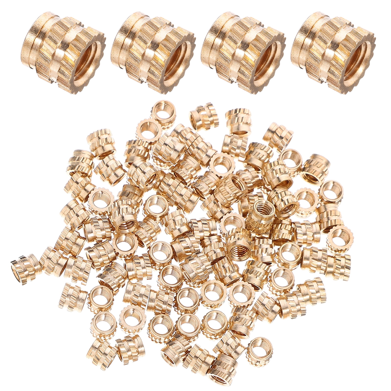 100 Pcs Knurled Brass Nut Auto Part Laptop Case Nuts Thread Car Copper ...